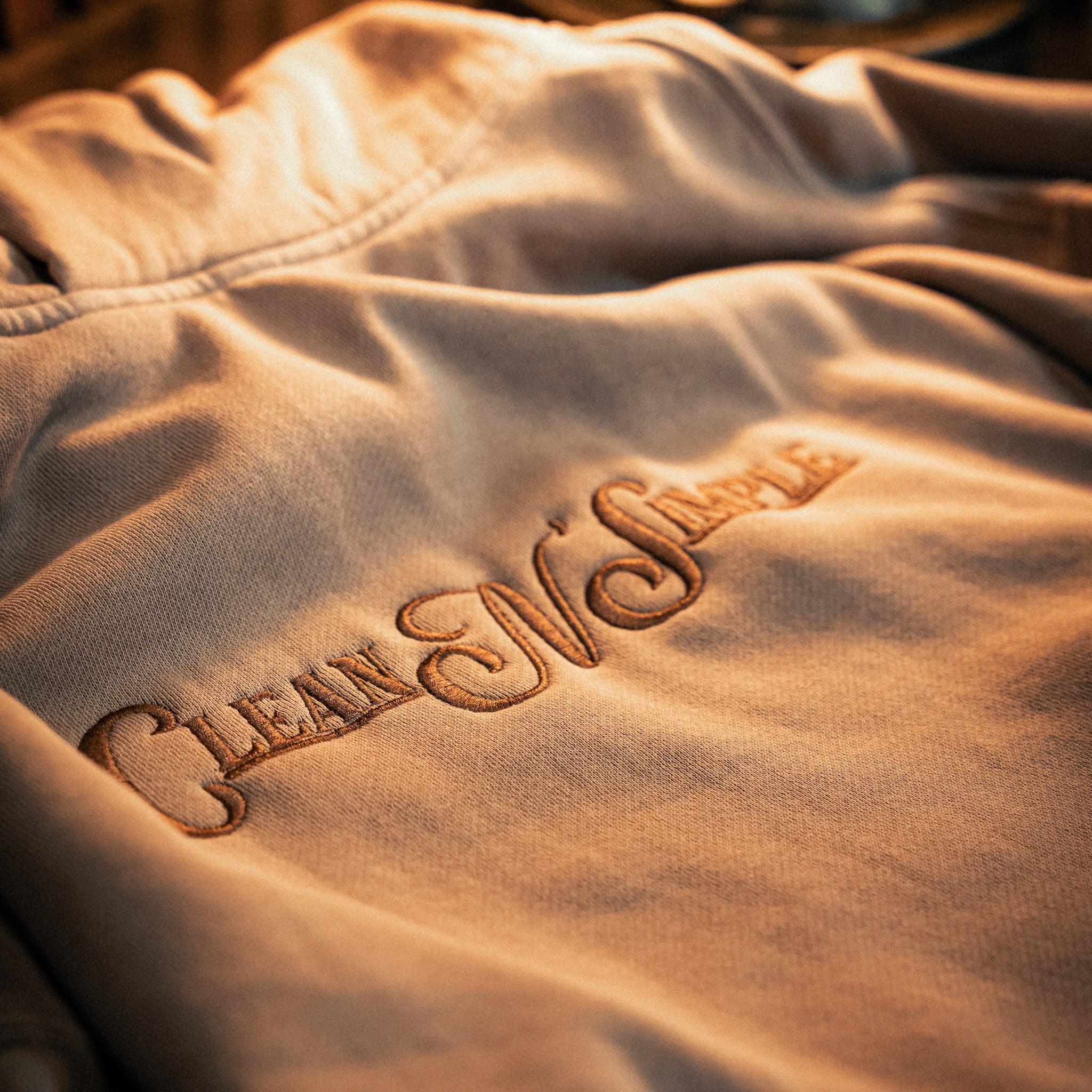 Tan Embroidered Hoodie – Clean N’ Simple